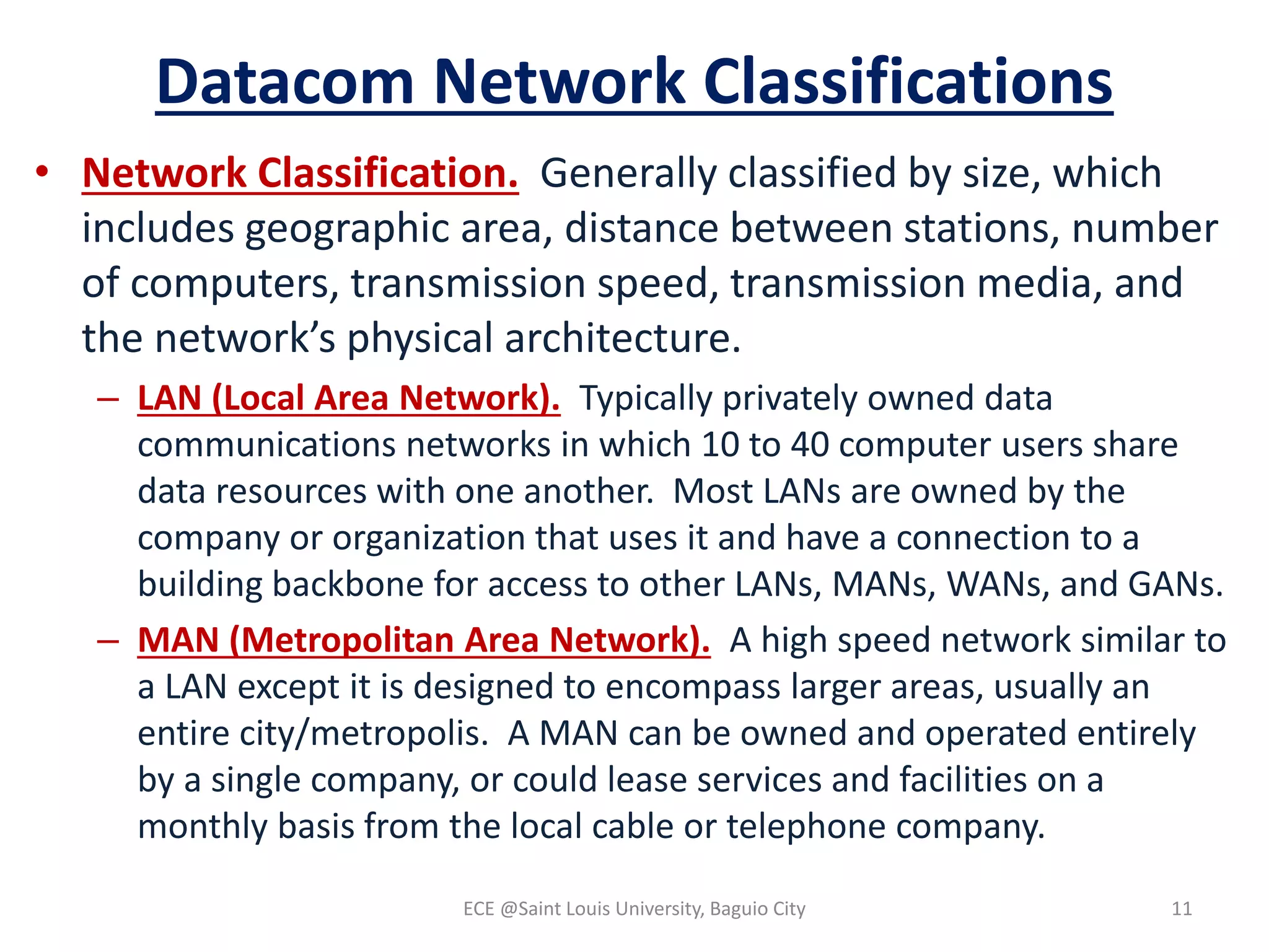 Datacom module 3: Data Communications Circuits, Arrangements, and ...