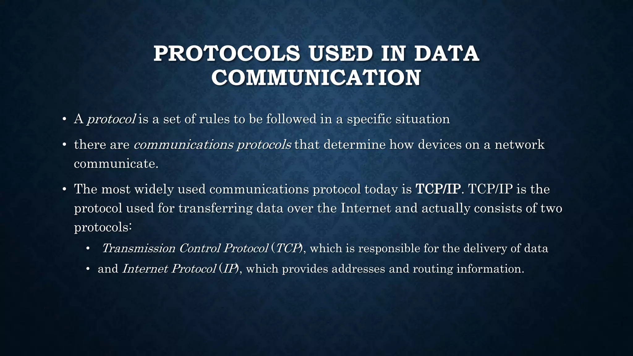 Data communication | PPTX | Computer Networking | Computing
