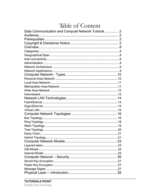 Data Communication Computer Network Tutorial Pdf