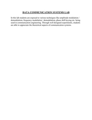 Data communication lab manual | PDF