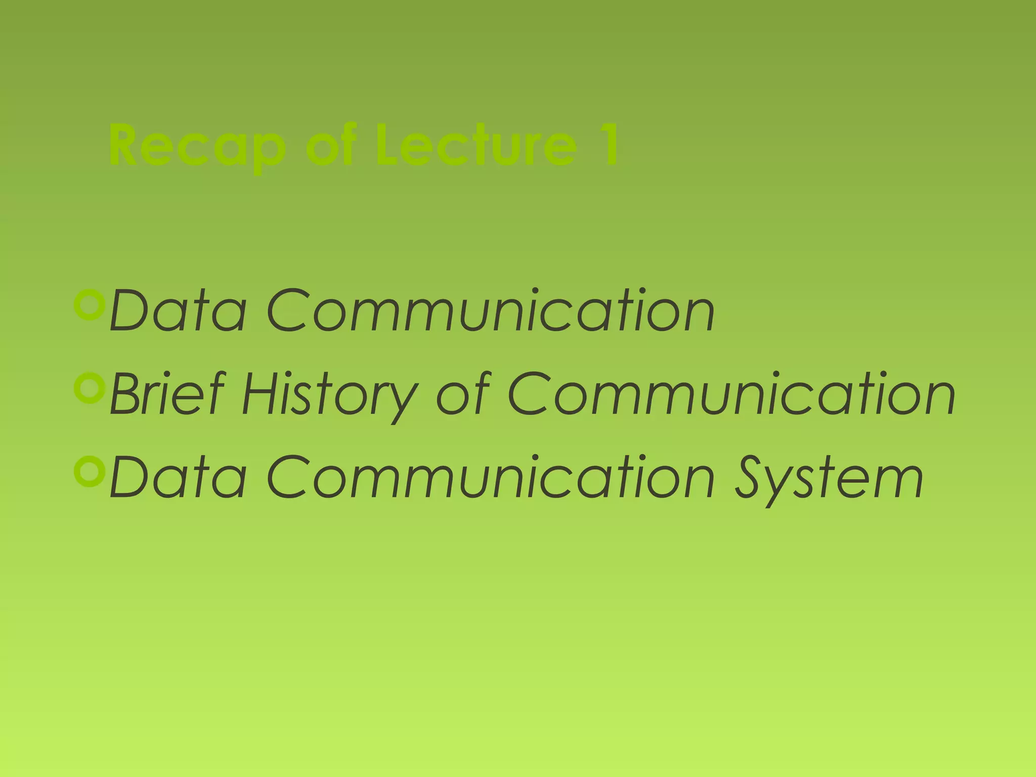 Data communication lecture 02 | PPT