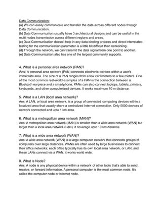 Data communication notes | PDF