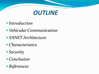 Architecture and security in Vanet PPT | PPTX | Computer Networking | Computing