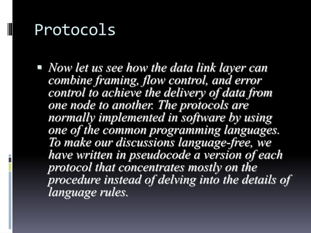 Datalink control(framing,protocols) | PPT