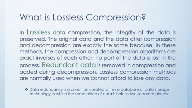 Data compression | PPTX | Programming Languages | Computing