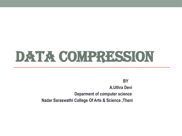 DATA COMPRESSION USING QUANTIZATION MODELS | PPT