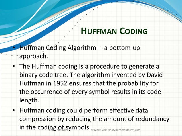 Data compression huffman coding algoritham | PPT | Free Download Data compression huffman coding algoritham | PPT | Free Download