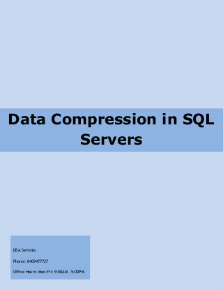 Data compression in sql servers