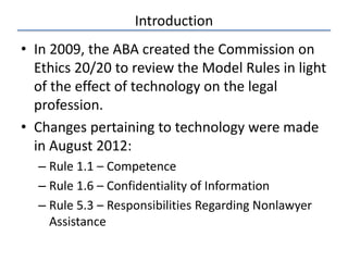 Data Confidentiality, Security and Recent Changes to the ABA Model ...