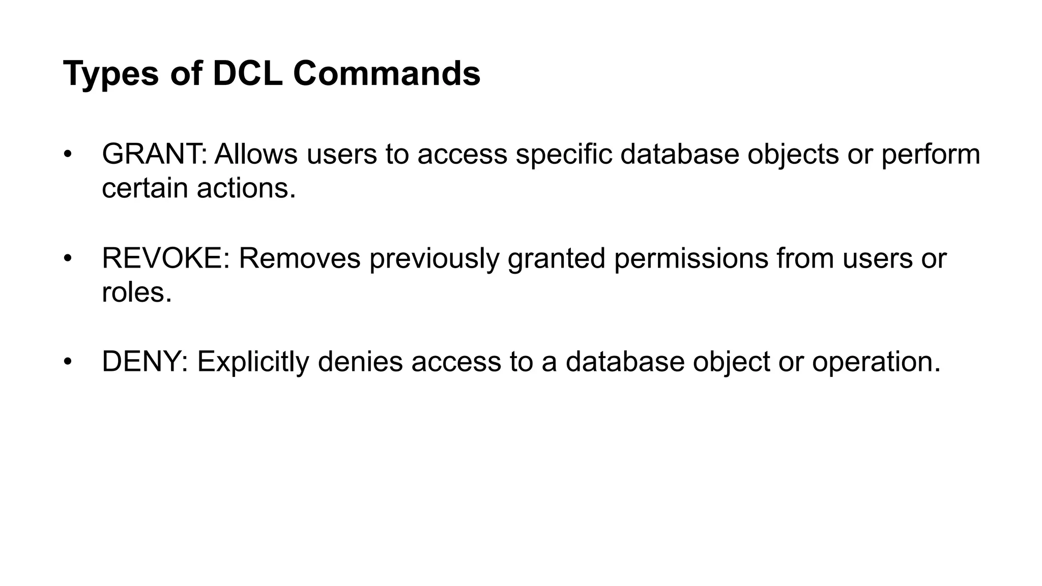 Data Control Languagepptx Data Control Languagepptx 