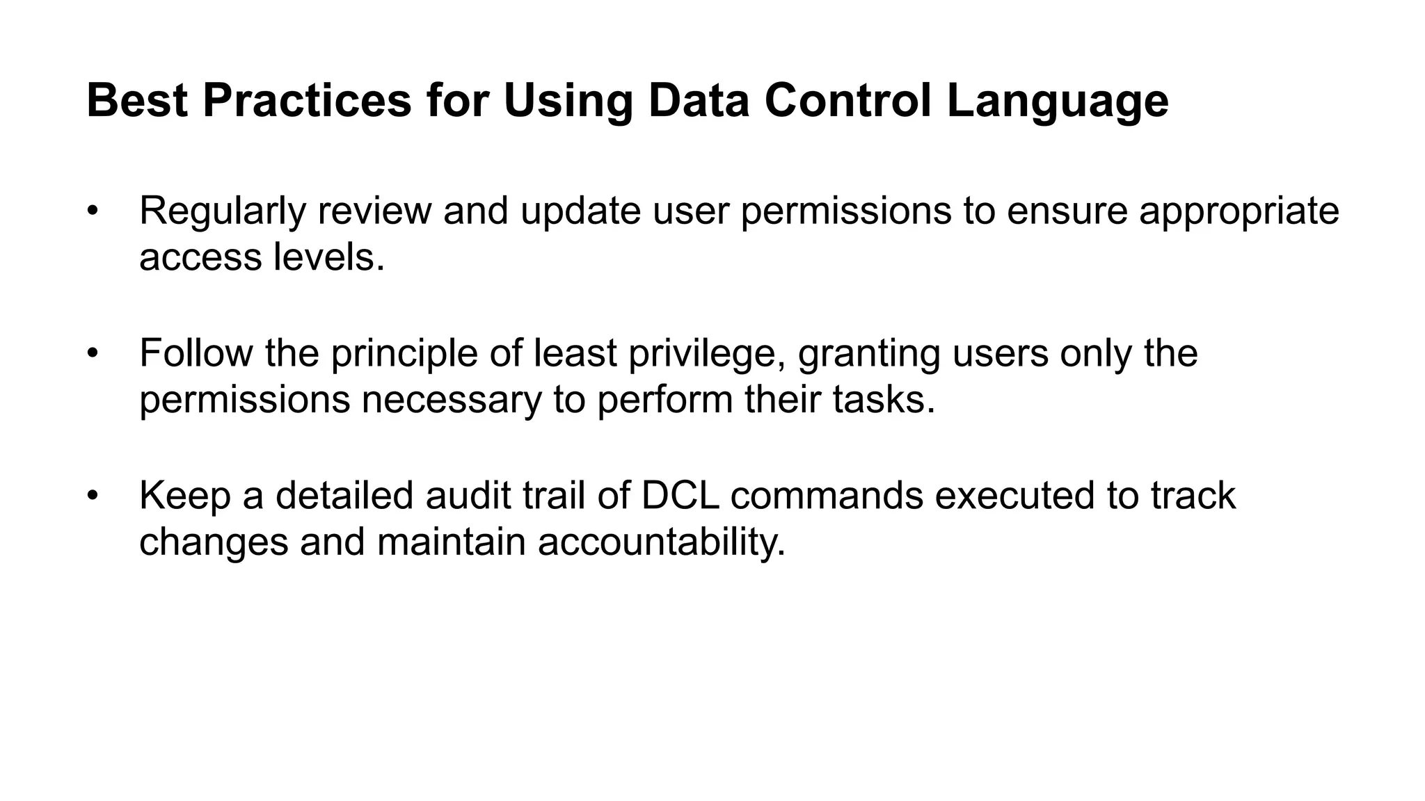 Data Control Languagepptx Data Control Languagepptx Databases Computer Software And