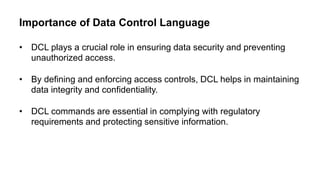 Data Control Language.pptx Data Control Language.pptx | Databases | Computer Software and ...