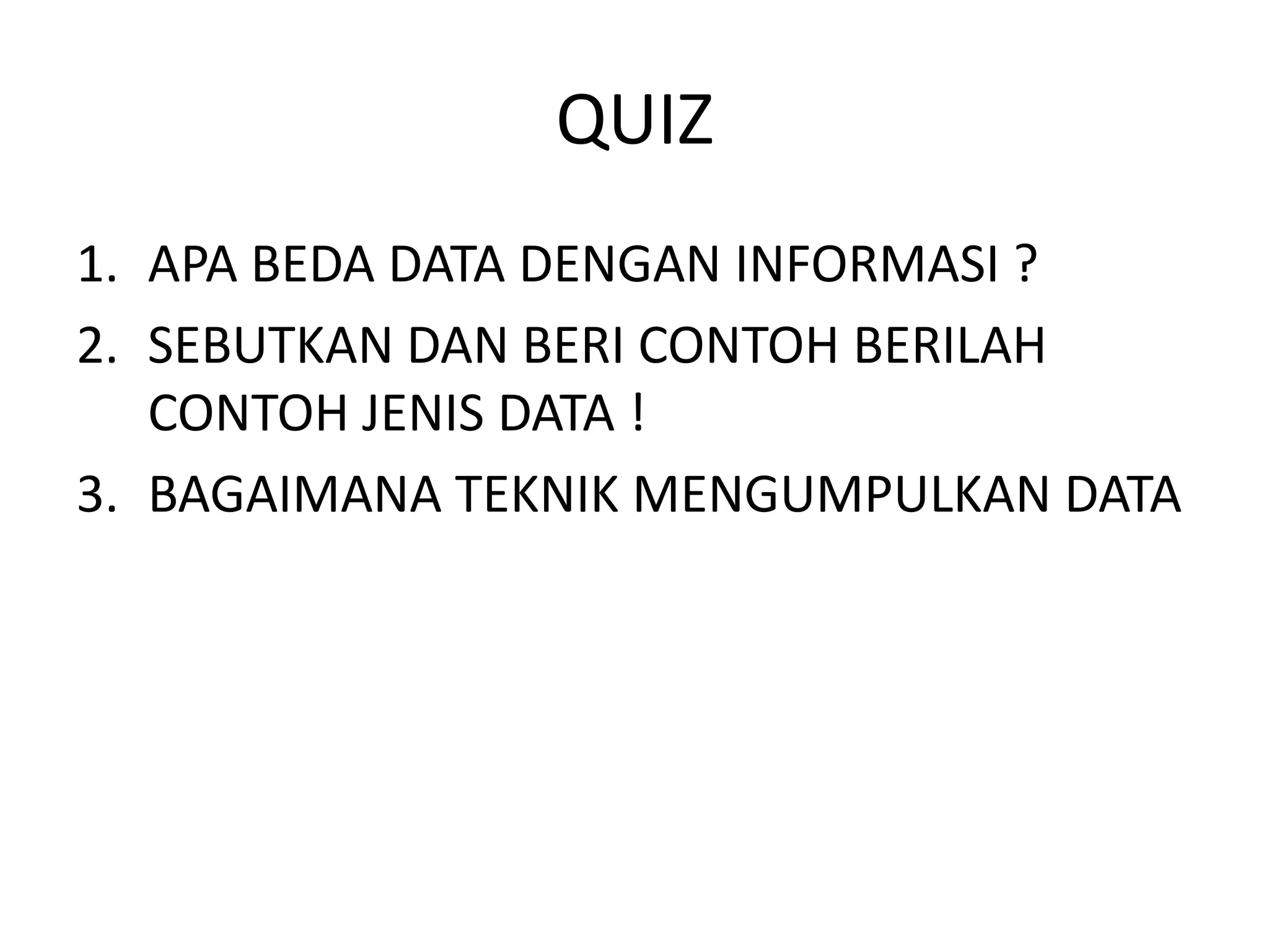 Data dan jenis data | PPTX