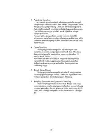 CONTOH MATERI DATA DAN SAMPEL DALAM PENELITIAN | PDF