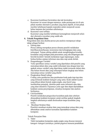 CONTOH MATERI DATA DAN SAMPEL DALAM PENELITIAN | PDF