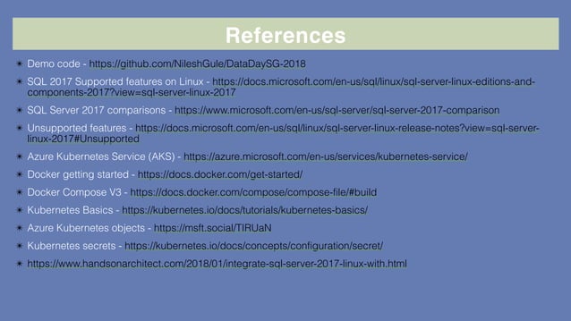 Run Containerized Database SQL Server 2017 Linux | PPT