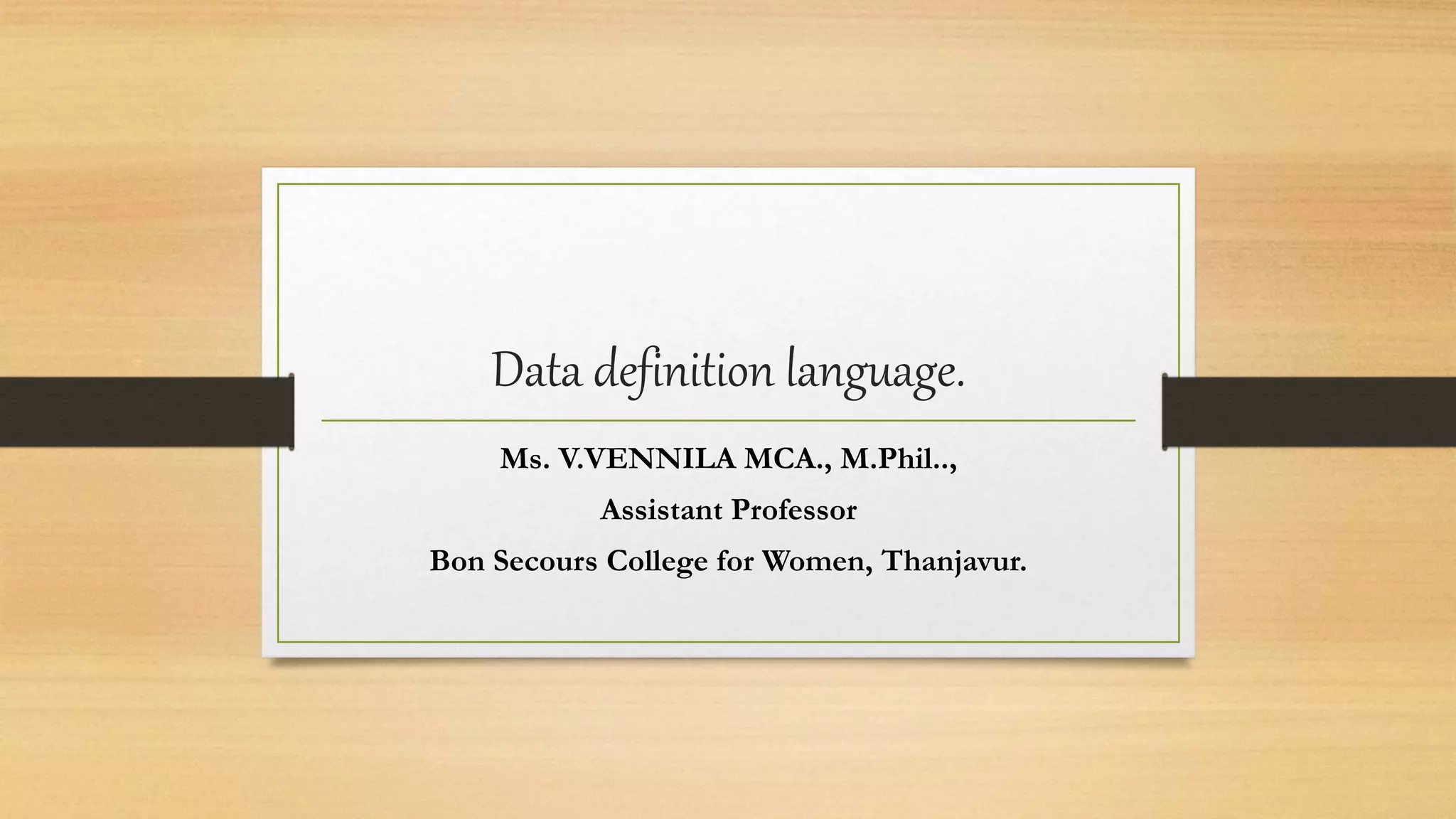Data definition language | PPTX