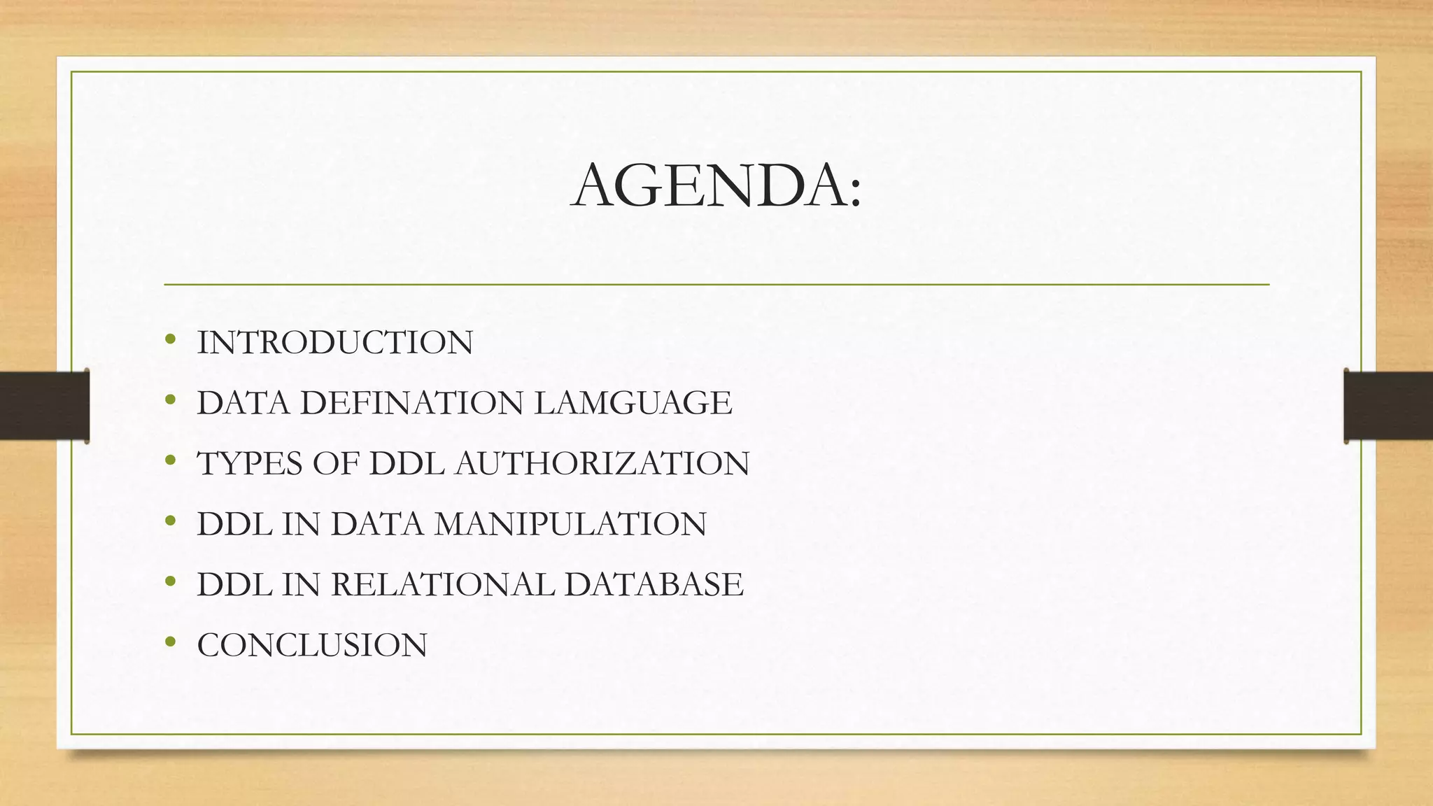 Data definition language | PPTX