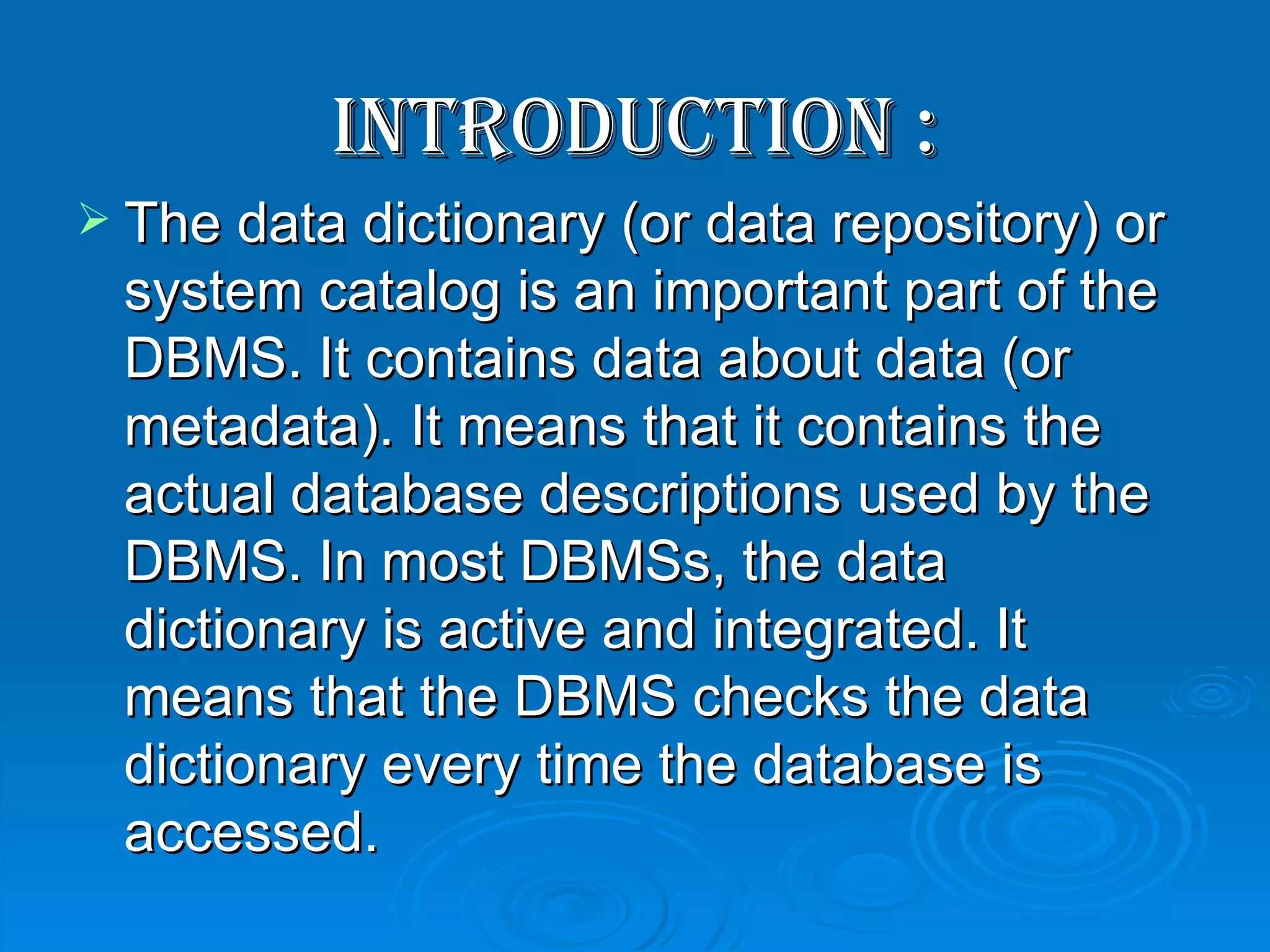 Data dictionary | PPT