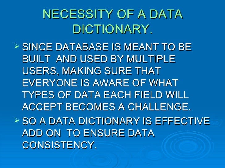 Data Dictionary data-dictionary