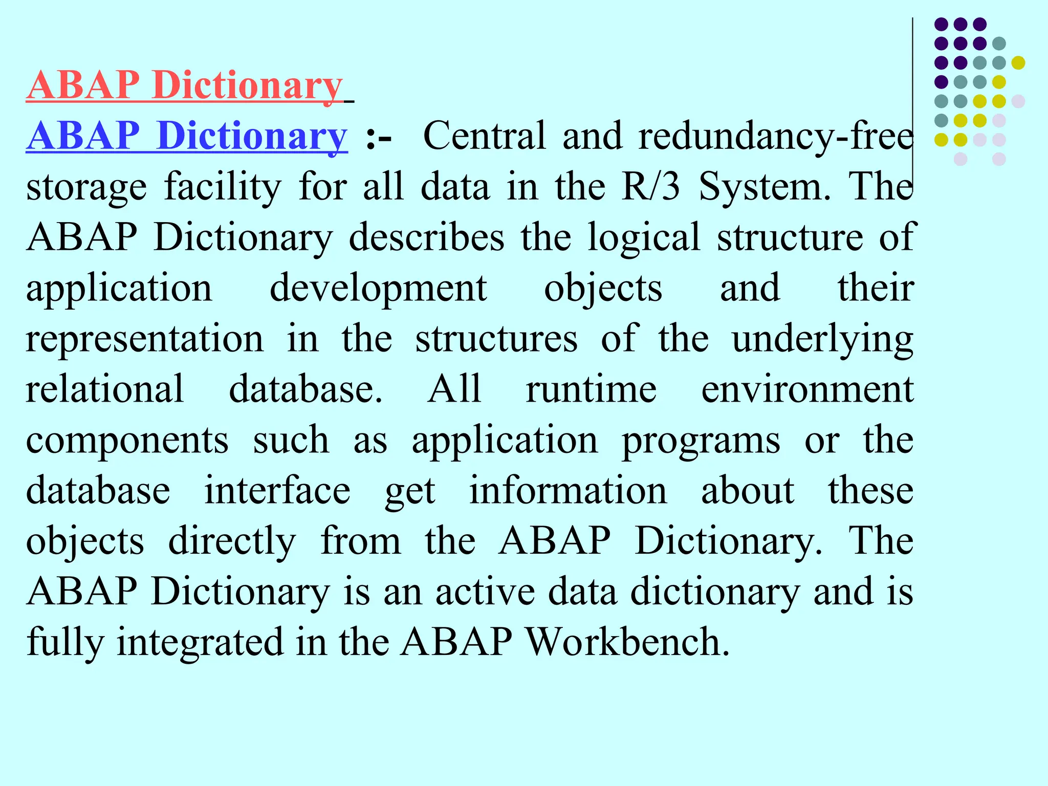 Data_Dictionary of sap abap known as DDIC.ppt