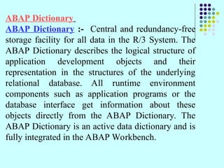 Data_Dictionary of sap abap known as DDIC.ppt