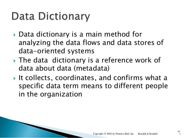 Data dictionary