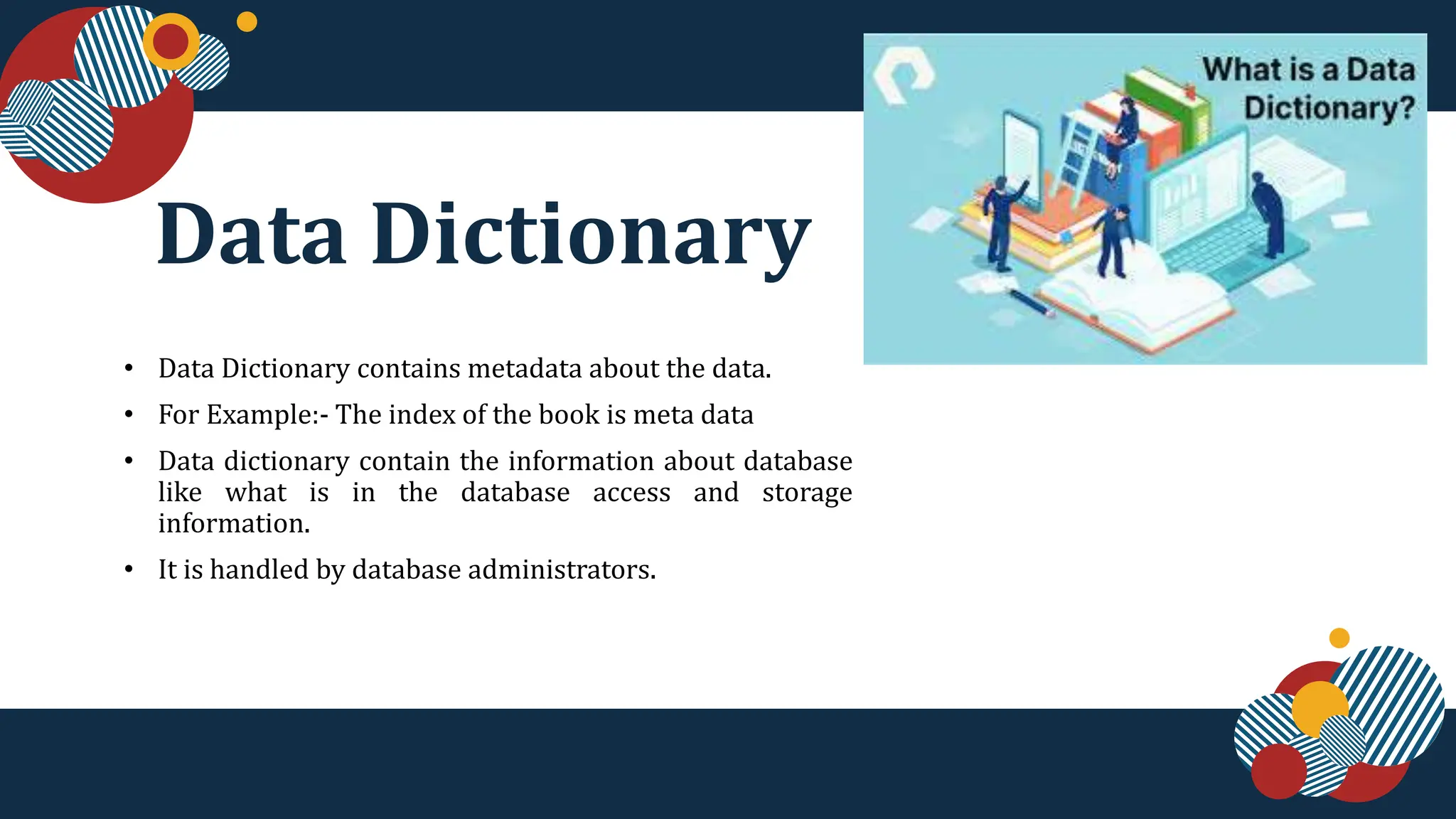 Data Dictionary , data and types of data .pptx