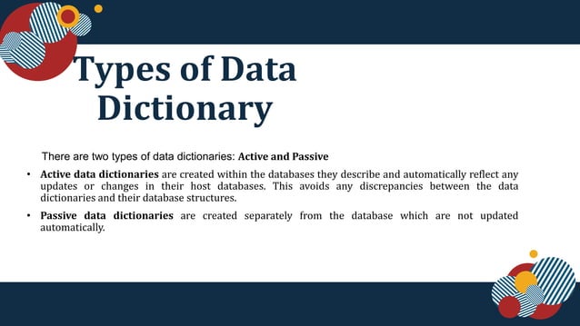 Data Dictionary , data and types of data .pptx