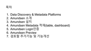 Data discovery & metadata management (amundsen installation) | PPTX
