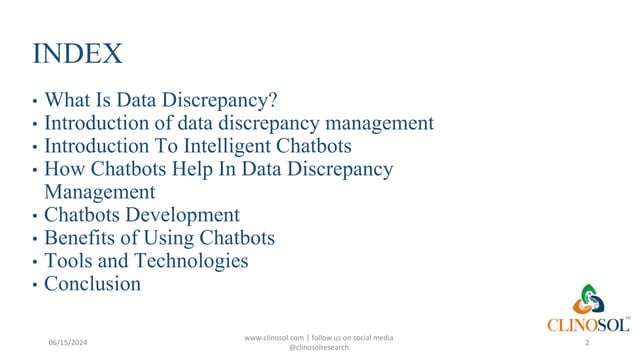 Streamlining Data Discrepancy Management with Intelligent Chatbots | PPT