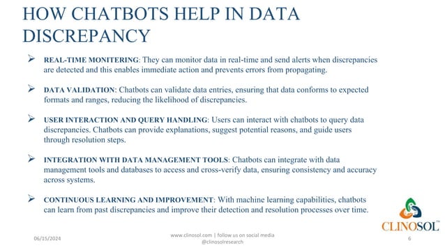 Streamlining Data Discrepancy Management with Intelligent Chatbots | PPT