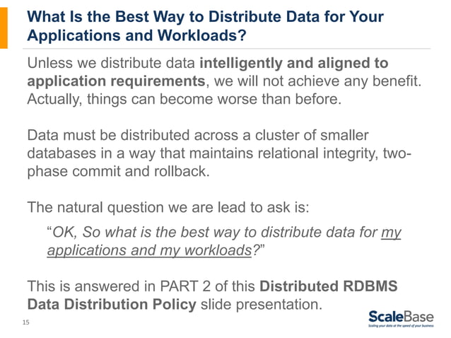 Distributed RDBMS: Data Distribution Policy: Part 1 - What is a Data Distribution Policy | PPT