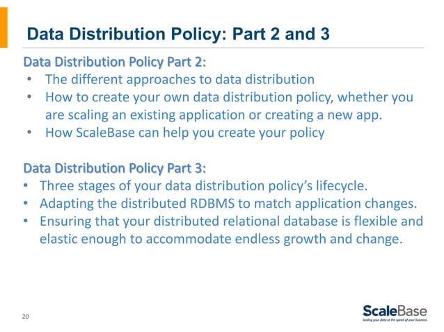 Distributed RDBMS: Data Distribution Policy: Part 1 - What is a Data Distribution Policy | PPT
