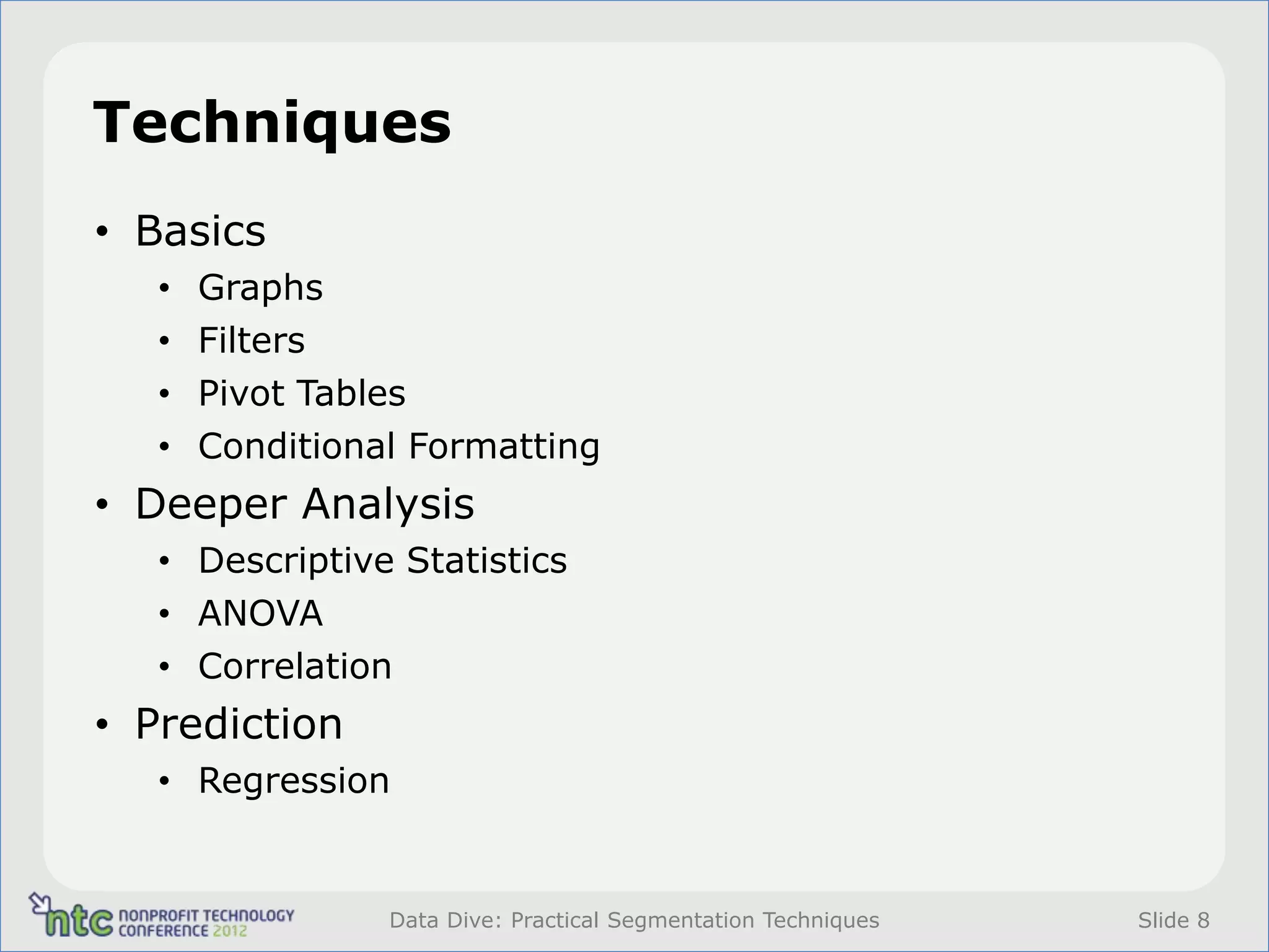Data dive practical segmentation techniques | PPT