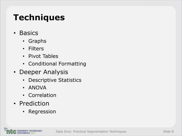 Data dive practical segmentation techniques | PPT
