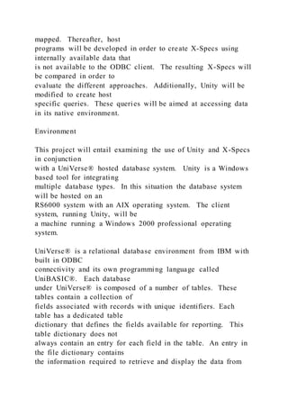 Data documentation and retrieval using unity in a universe® | PDF