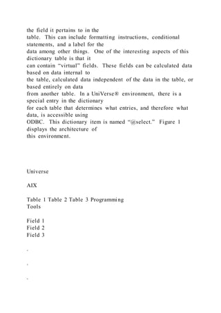 Data documentation and retrieval using unity in a universe® | PDF