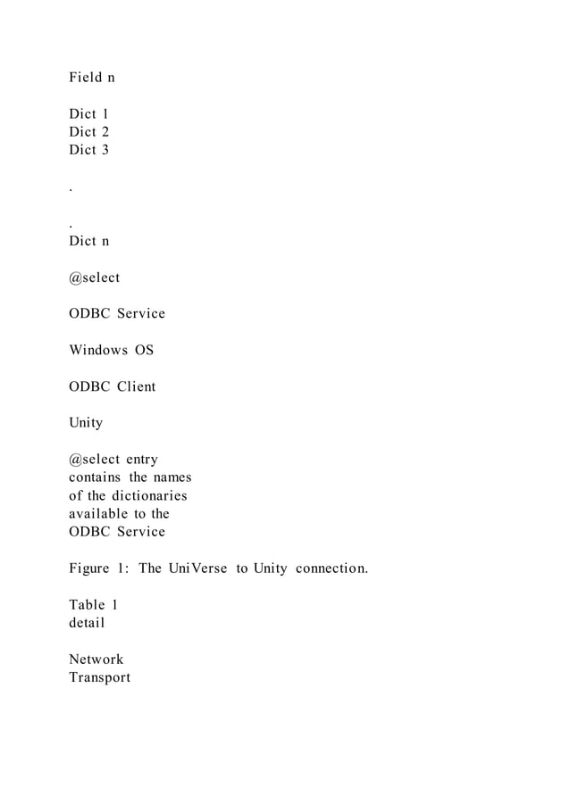 Data documentation and retrieval using unity in a universe® | PDF