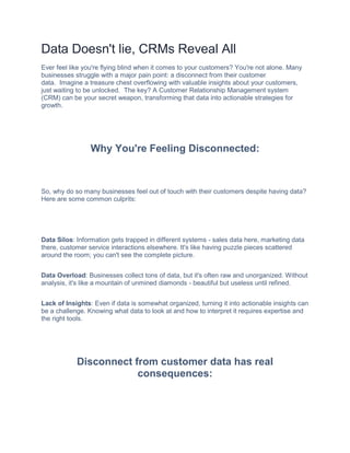 Data Don't Lie, CRMs Reveal All Explain? | PDF | Free Download