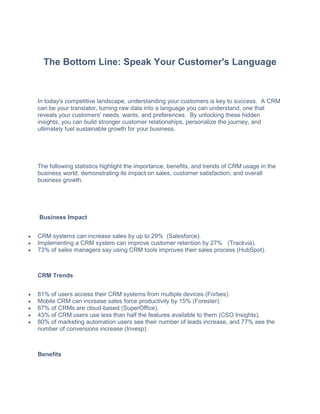 Data Don't Lie, CRMs Reveal All Explain? | PDF