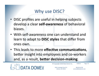 Introduction to DISC - Data Dome | PDF | Auto Type | Automotive