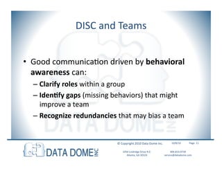 Introduction to DISC - Data Dome | PDF
