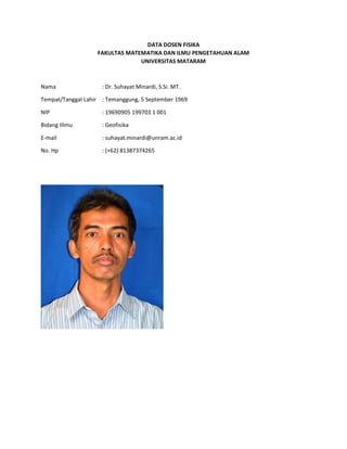 Data dosen fisika | PDF