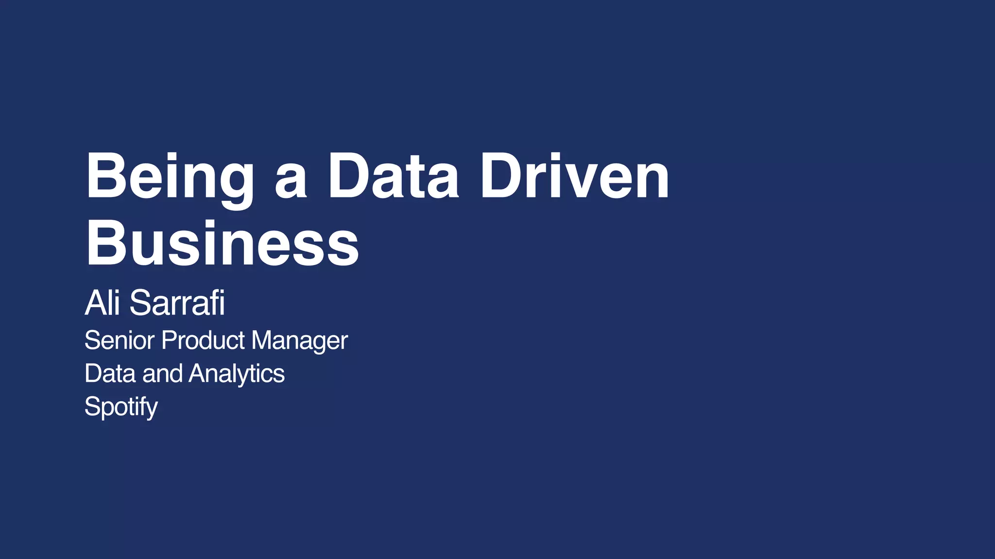 Being a Data Driven Business | PDF