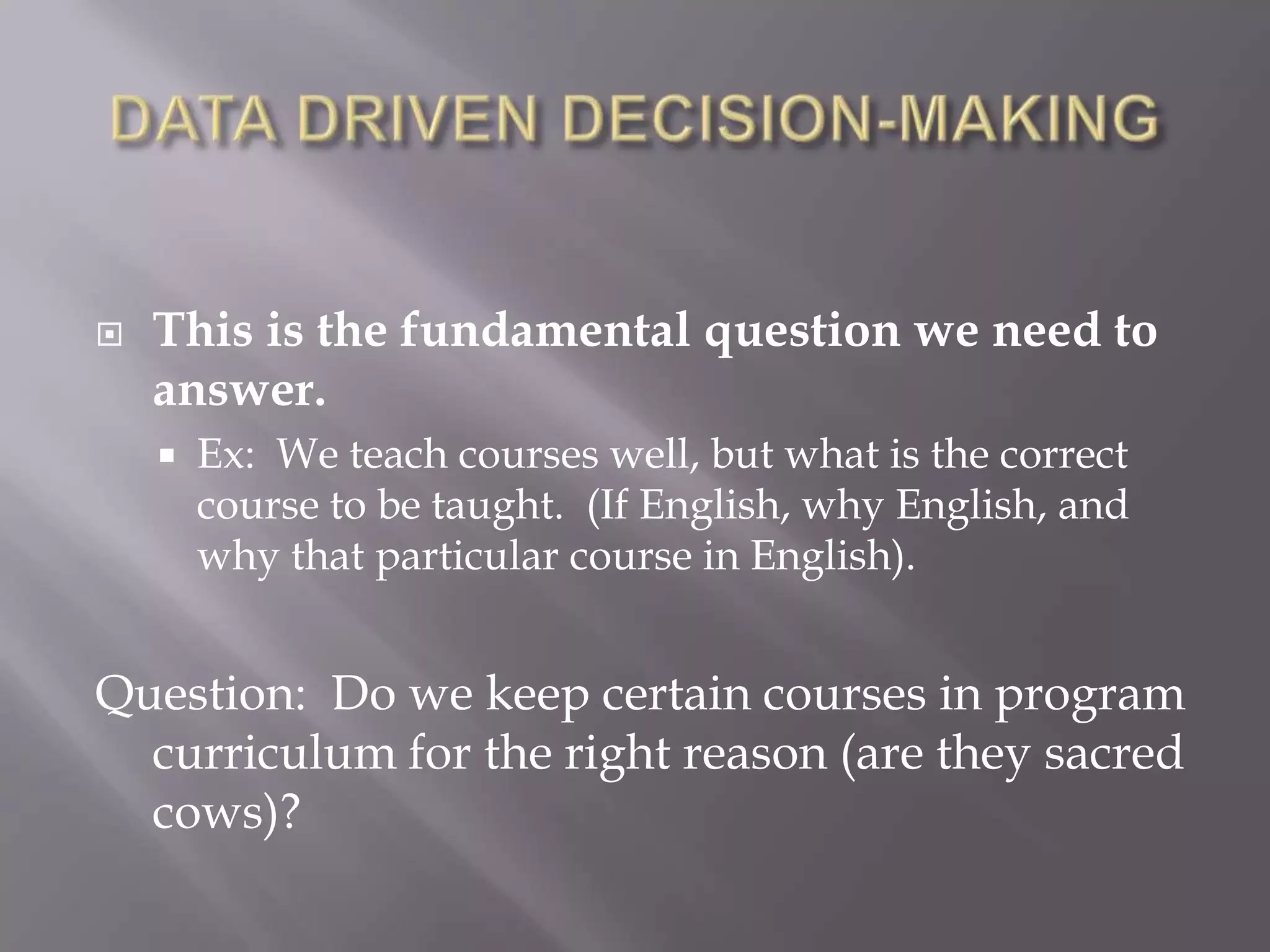 Data Driven Decision Making Presentation | PPTX