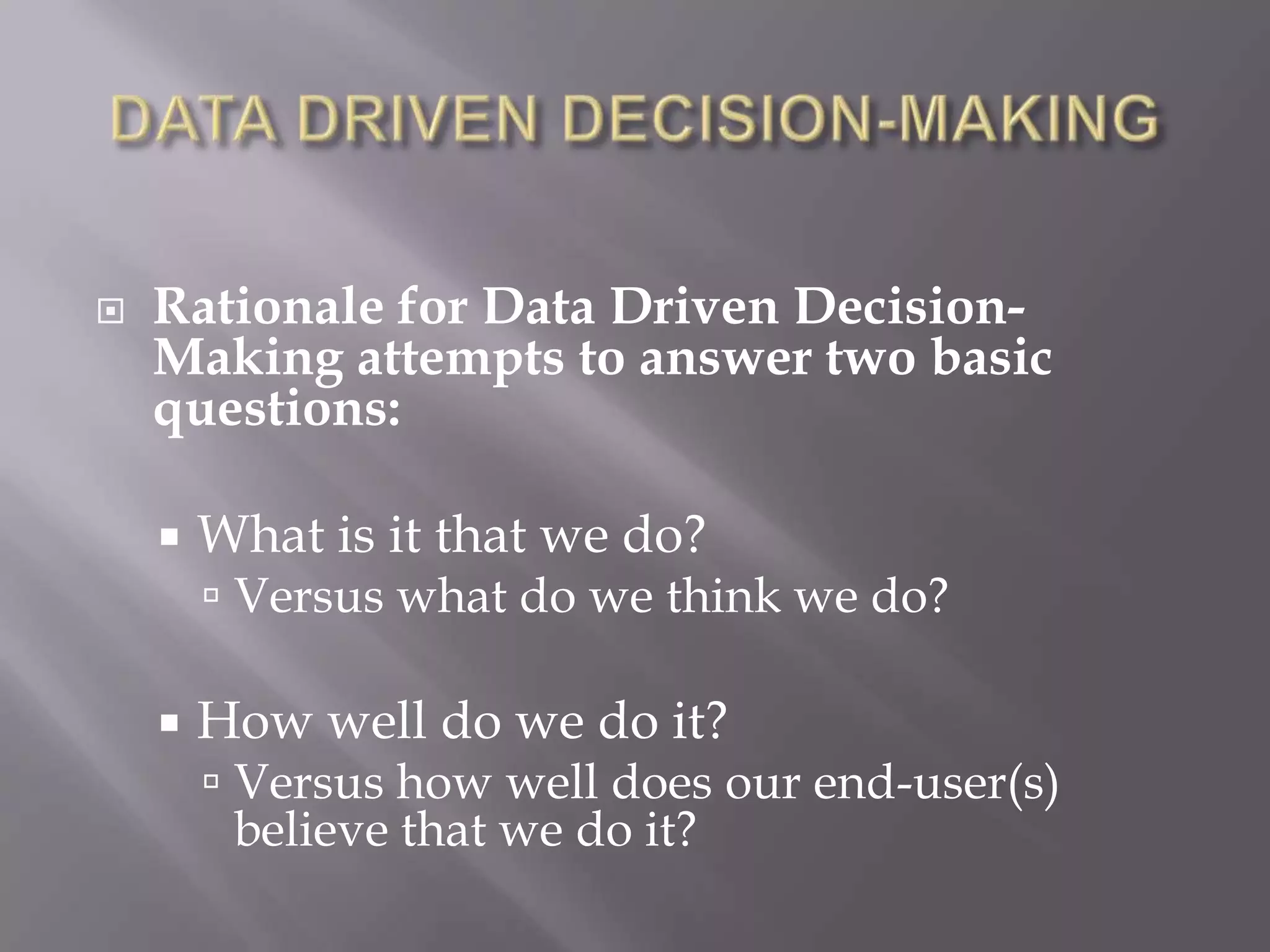 Data Driven Decision Making Presentation | PPTX