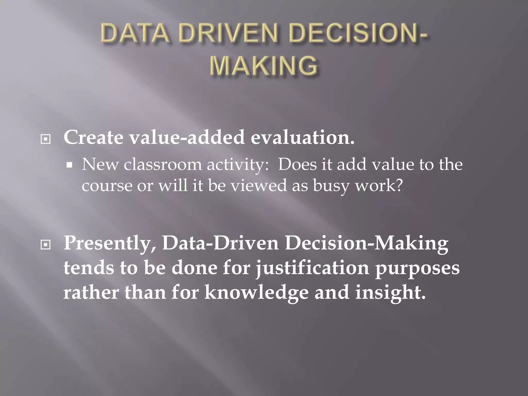 Data Driven Decision Making Presentation | PPTX