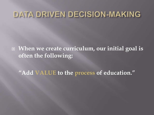 Data Driven Decision Making Presentation | PPTX