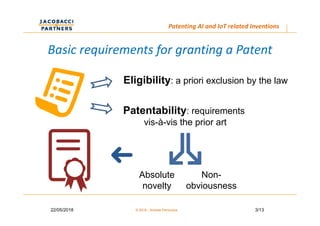 Patenting Artificial Intelligence and Internet of Things related ...